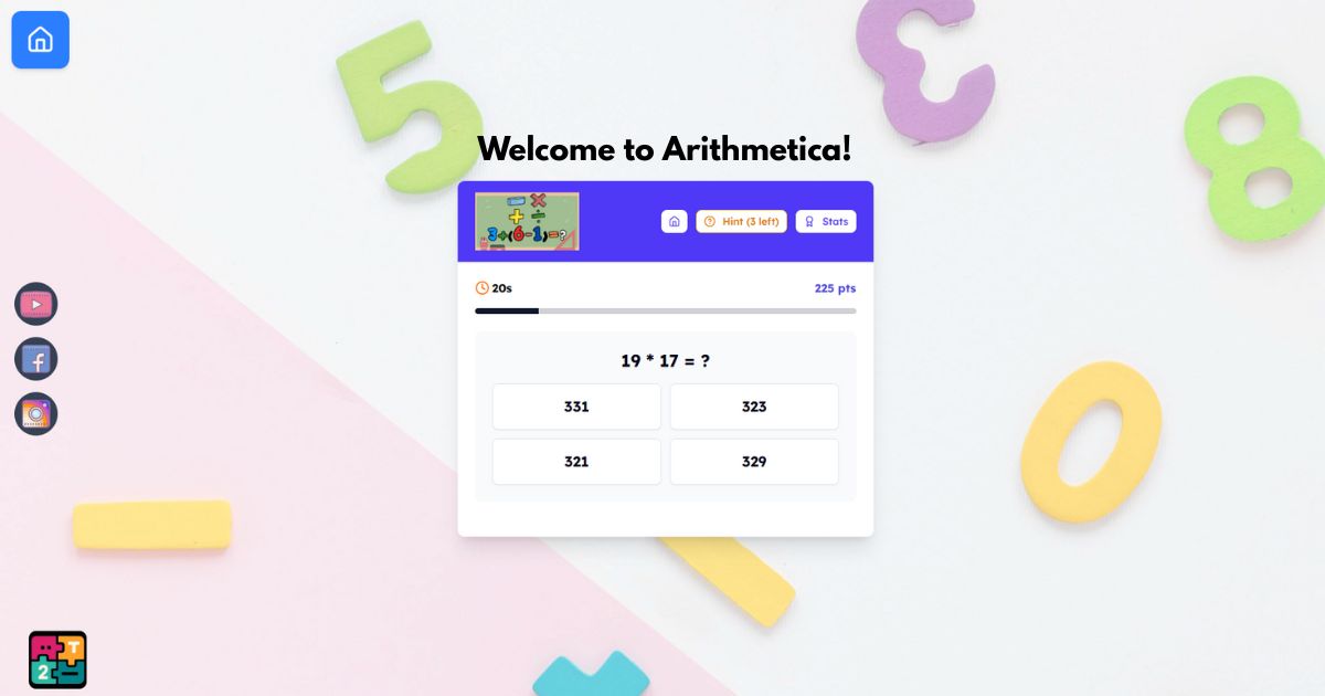 Play Arithmetic Game Online Free - Math Practice & Brain Training ...