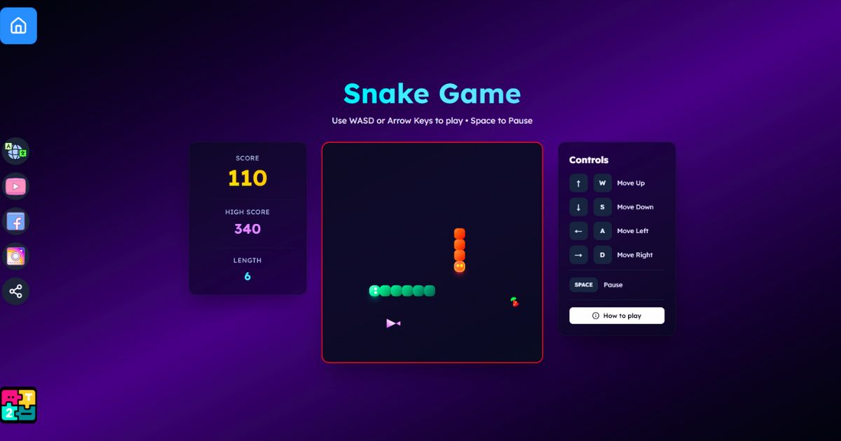 Play Snake Game Online Free - Classic Retro Arcade Challenge ...