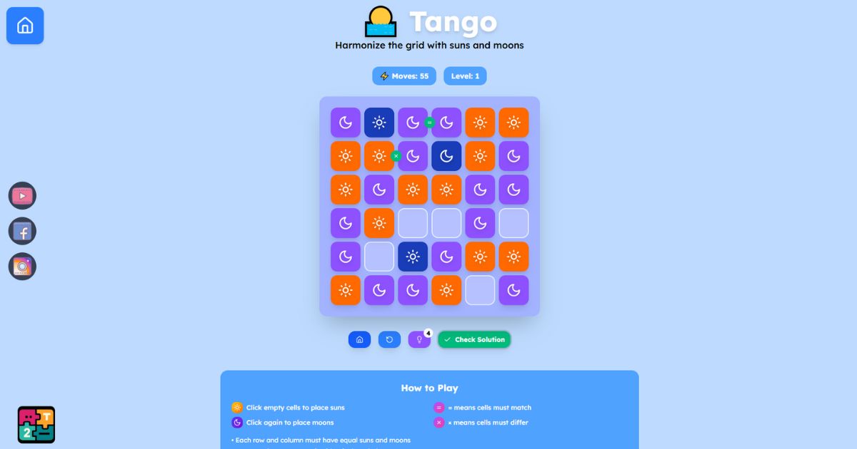 Play Tango Game Online Free - Strategic Logic Puzzle Challenge ...