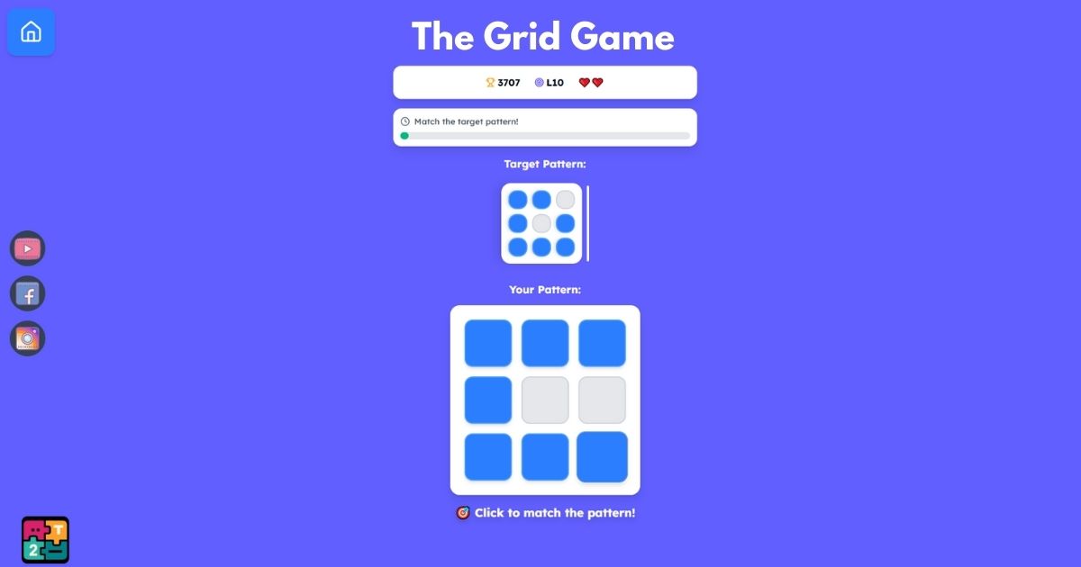 Play The Grid Game Online Free - Spatial Logic Puzzle Challenge | OnlineGameWeb