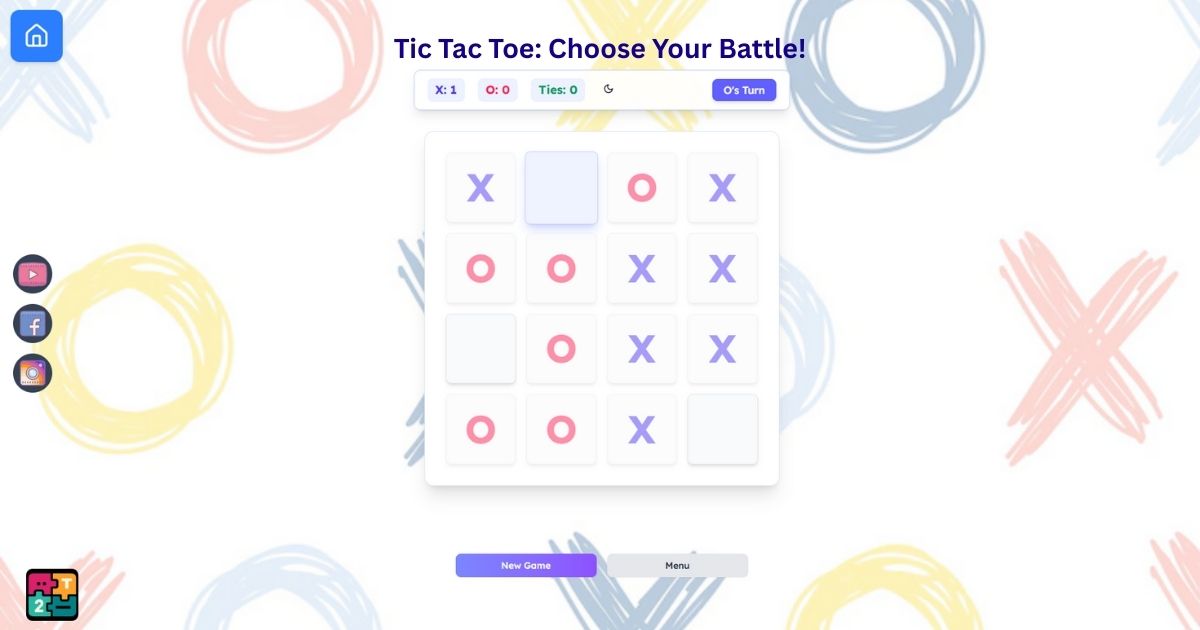 Play Tic Tac Toe Game Online Free - Classic Strategy Board Game